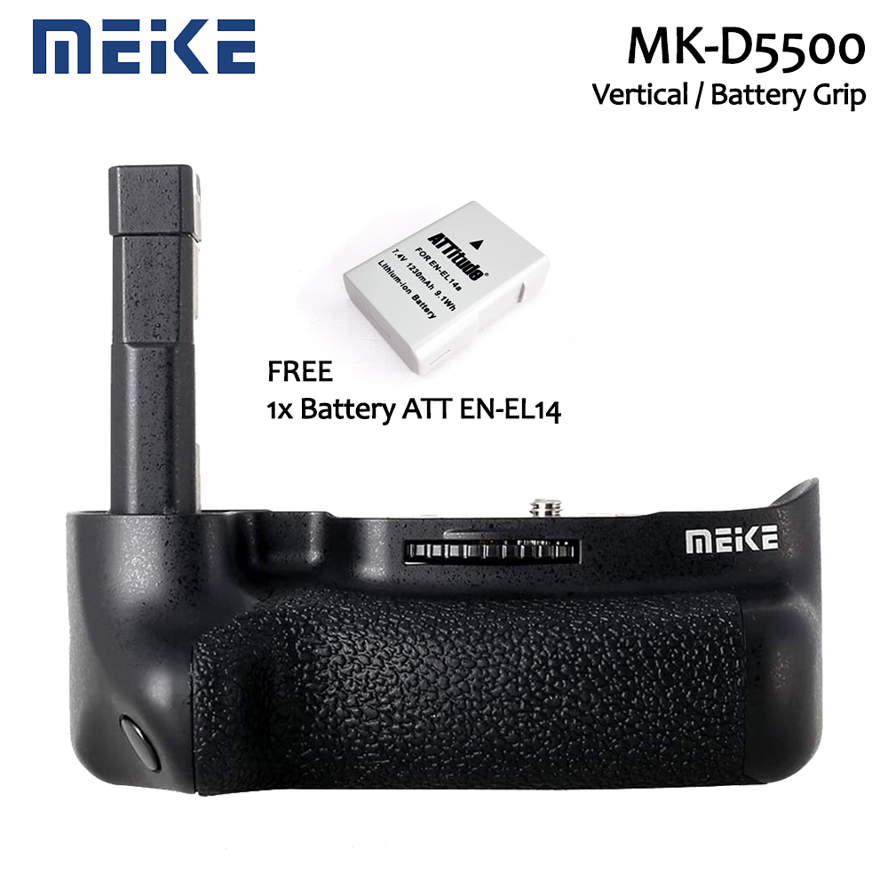 MEIKE MK-D5500 Vertical/Battery Grip for Nikon D5500 + Battery - Matrix ...
