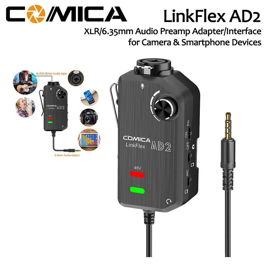 COMICA LinkFlex AD2 XLR/6.35mm to 3.5mm Audio Preamp Adapter/Interface - Matrix Camera | Toko ...