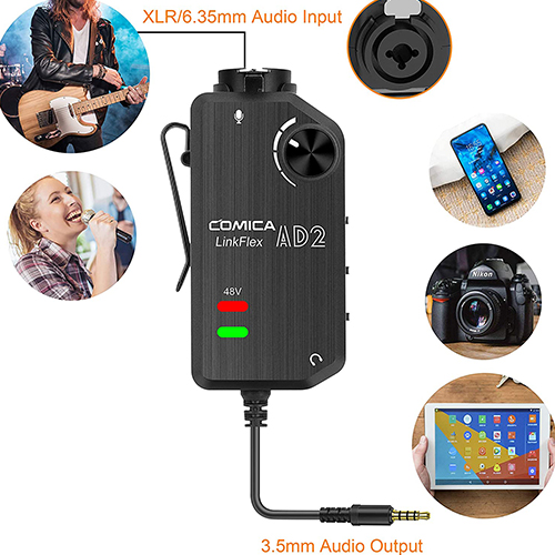 COMICA LinkFlex AD2 XLR/6.35mm to 3.5mm Audio Preamp Adapter/Interface - Matrix Camera | Toko ...