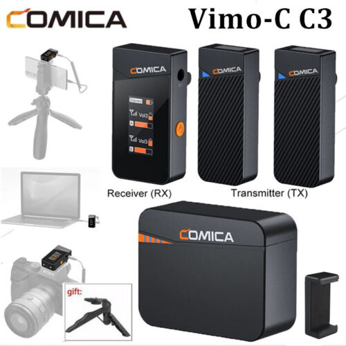 COMICA VIMO C3 2.4Ghz Dual Channel Mini Wireless Microphone with Charging Case - Matrix Camera ...