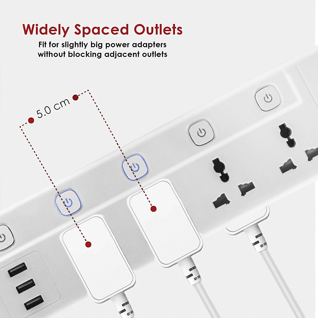 Jumpflash PS-430 Stop Kontak 4 AC Power 3 USB-A Ports & Power Switch ...