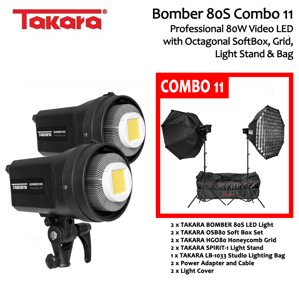 Takara BOMBER 80S Professional 80W Video LED Light - COMBO 11 - Matrix Camera | Toko Kamera Dan ...